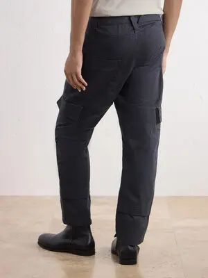 ADON Straight-leg Cotton Herringbone Trousers
