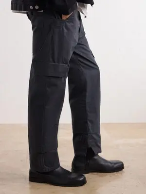 ADON Straight-leg Cotton Herringbone Trousers