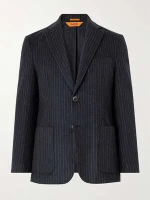 Barena Venezia Pinstriped Wool-blend Blazer - Gray
