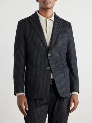Barena Venezia Pinstriped Wool-blend Blazer - Gray
