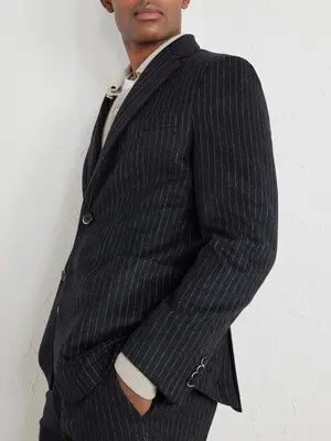 Barena Venezia Pinstriped Wool-blend Blazer - Gray