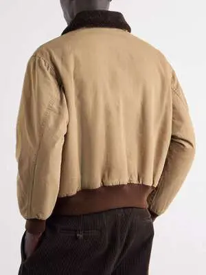 A.PRESSE Cotton And Wool-blend Bomber Jacket