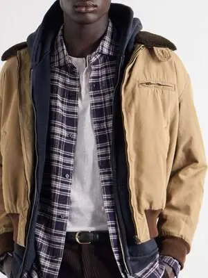 A.PRESSE Cotton And Wool-blend Bomber Jacket