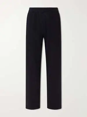 THE ROW Nogari Straight-leg Cotton-blend Cashcot Terry Sweatpants - Black