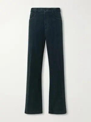 Dries Van Noten Straight-leg Cotton-corduroy Trousers - Green