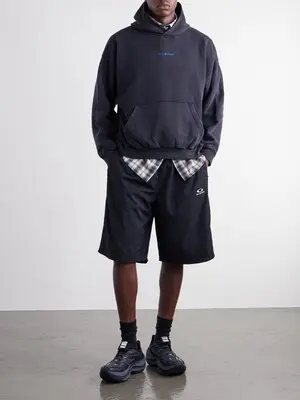 Balenciaga Logo-embroidered Cotton-jersey Hoodie