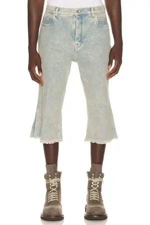 Rick Owens Bolan Cutoffs In Blue - Indigo