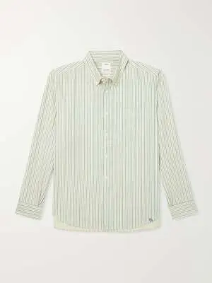 Visvim Beiler Striped Cotton Oxford Shirt - Light Green