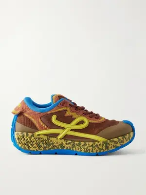 Loewe Pogo Rubber-trimmed Mesh Sneakers - Brown