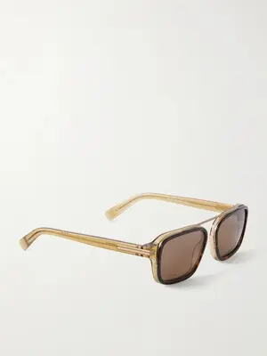 Zegna Geometric Square-frame Acetate Sunglasses