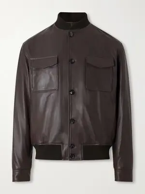 SLOWEAR Montedoro Leather Bomber Jacket