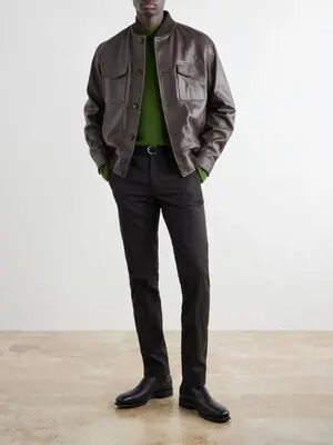 SLOWEAR Montedoro Leather Bomber Jacket