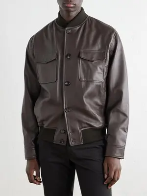 SLOWEAR Montedoro Leather Bomber Jacket