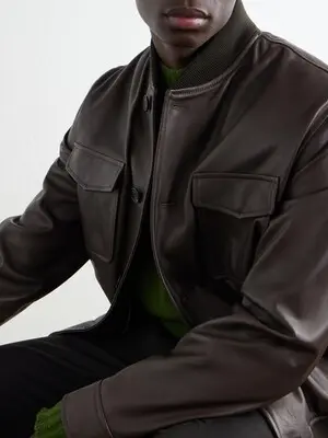 SLOWEAR Montedoro Leather Bomber Jacket