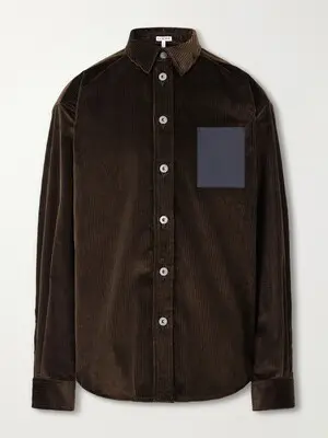 Loewe Leather-trimmed Cotton-corduroy Overshirt