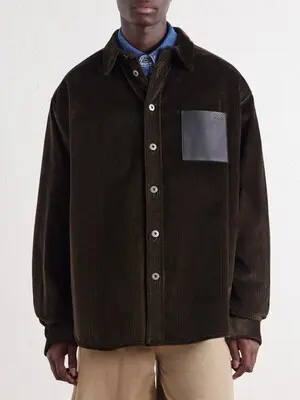 Loewe Leather-trimmed Cotton-corduroy Overshirt