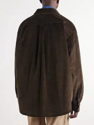 Loewe Leather-trimmed Cotton-corduroy Overshirt