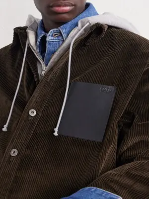 Loewe Leather-trimmed Cotton-corduroy Overshirt