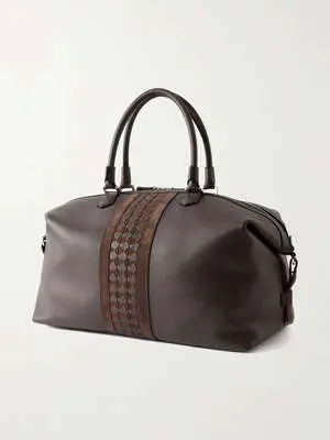 SERAPIAN Mosaico-detailed Leather Weekend Bag