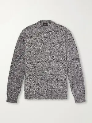 Brioni Wool Mouline Knit Sweater - Gray
