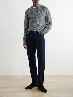 Brioni Wool Mouline Knit Sweater