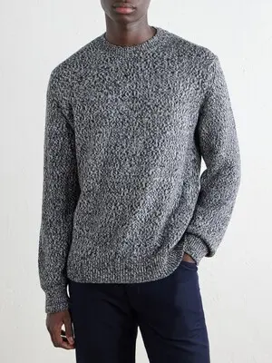 Brioni Wool Mouline Knit Sweater