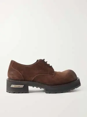 Balenciaga Venom Waxed-suede Oxford Shoes