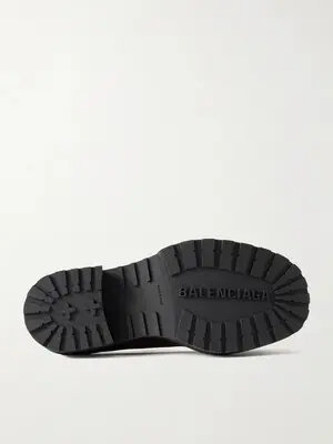 Balenciaga Venom Waxed-suede Oxford Shoes - Brown