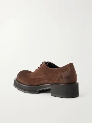 Balenciaga Venom Waxed-suede Oxford Shoes - Brown