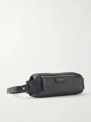 SERAPIAN Soft Sling Leather Messenger Bag - Black