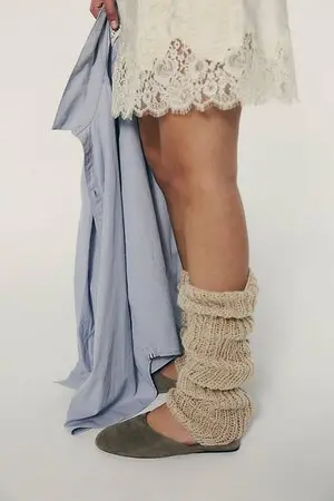 Free People Chunky Ribbed Knit Legwarmers - Brown