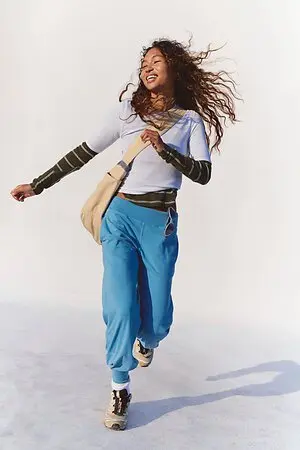 Free People Hot Shot Joggers - Blue Fog