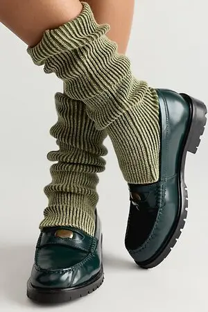 Free People Ribbed Stirrup Leg Warmers - Olive