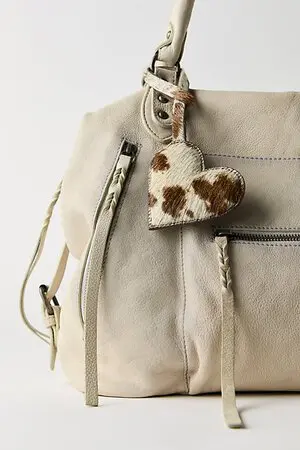 Free People Heart Animal Print Keychain - Cow