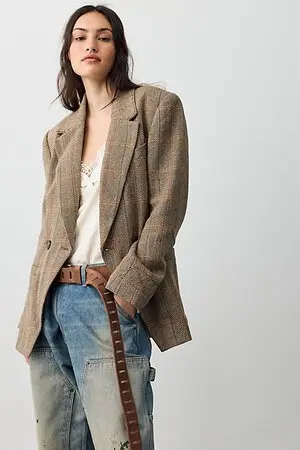 Free People Shiloh Blazer - Brown Combo