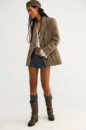 Free People Shiloh Blazer - Brown Combo