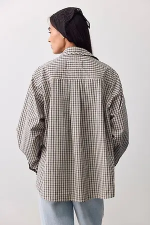 Free People We The Free Many Ways Plaid Button Down Shirt - Tea Combo