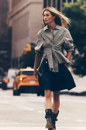 Free People We The Free Many Ways Plaid Button Down Shirt - Tea Combo