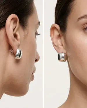 SOPHIE BLAKE Kathleen Pillow Earrings – Sculptural Silver Stud Earrings
