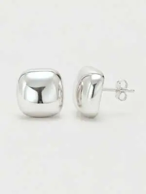 SOPHIE BLAKE Kathleen Pillow Earrings – Sculptural Silver Stud Earrings