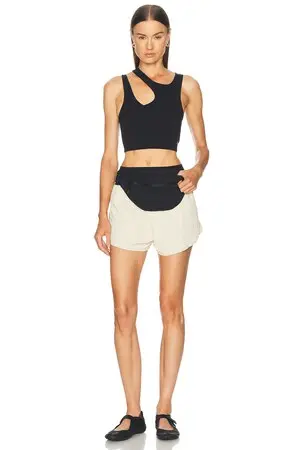 On Studio Asymmetric Crop Top - Black
