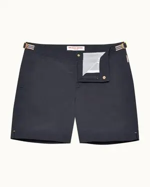 Orlebar Brown Night Iris Mid-length Waist Tape Trim Swim Shorts - Blue