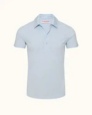 Orlebar Brown Tailored Fit Cotton-ilk Polo Hirt - Springwater Blue