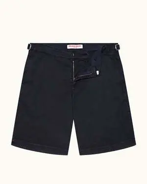 Orlebar Brown Longer-length Gart Dye Linen-blend Shorts In Night Iris - Blue