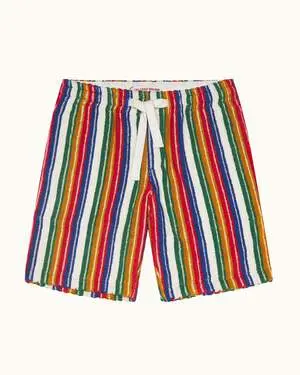 Orlebar Brown Classic Fit Stripe Jacquard Cotton Towelling Sweat Shorts