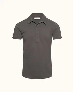 Orlebar Brown Tailored Fit Pique Polo Shirt In Storm - Grey