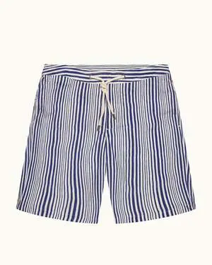 Orlebar Brown Longest-length Shore Stripe Drawcord Swim Shorts - Blue/white