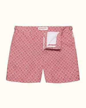 Orlebar Brown Mid-length Alchemy Print Swim Shorts - Dark Ruby