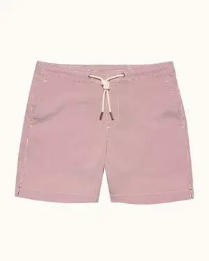 Orlebar Brown Mid-length Drawcord Seersucker Swim Shorts - Dark Ruby/white Stripe