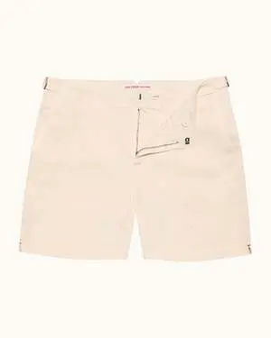 Orlebar Brown Mid-length Gart Dye Linen-blend Shorts In Champage - Navy